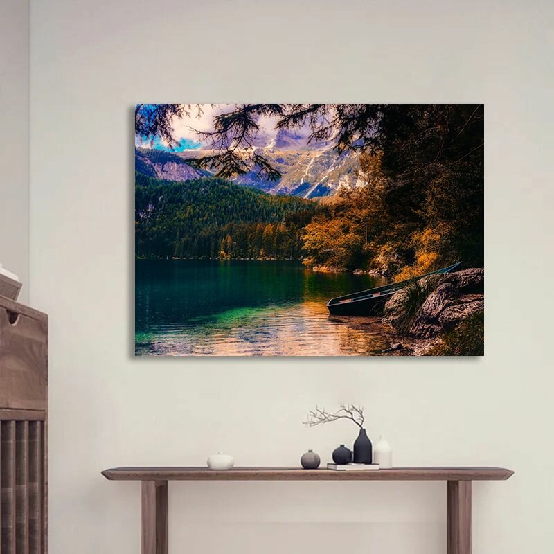 Картина "Красивая природа", 20x30 см, на подрамнике, на холсте, дерево, поп-арт, экологичные чернила