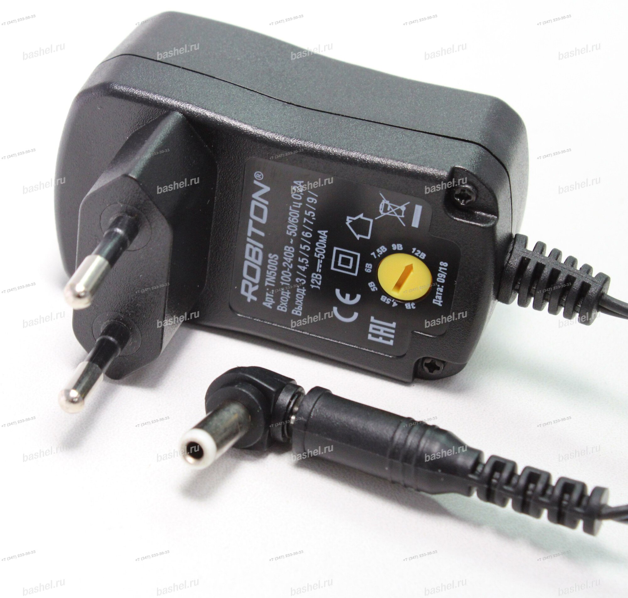 Блок питания унив. ROBITON TN500S 3-4,5-5-6-7,5-9-12В, макс. 500 мА имп. стаб.