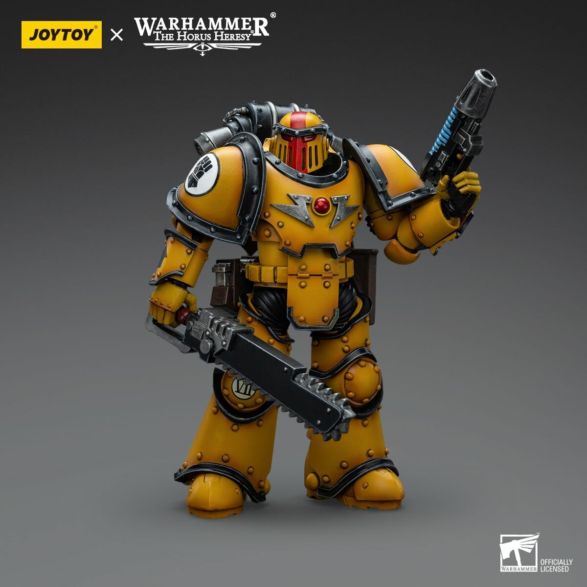 Подвижная фигурка JOYTOY Warhammer The Horus Heresy Imperial Fists Legion MkIII Despoiler Squad Sergeant with Plasma Pistol коллекция игрушек