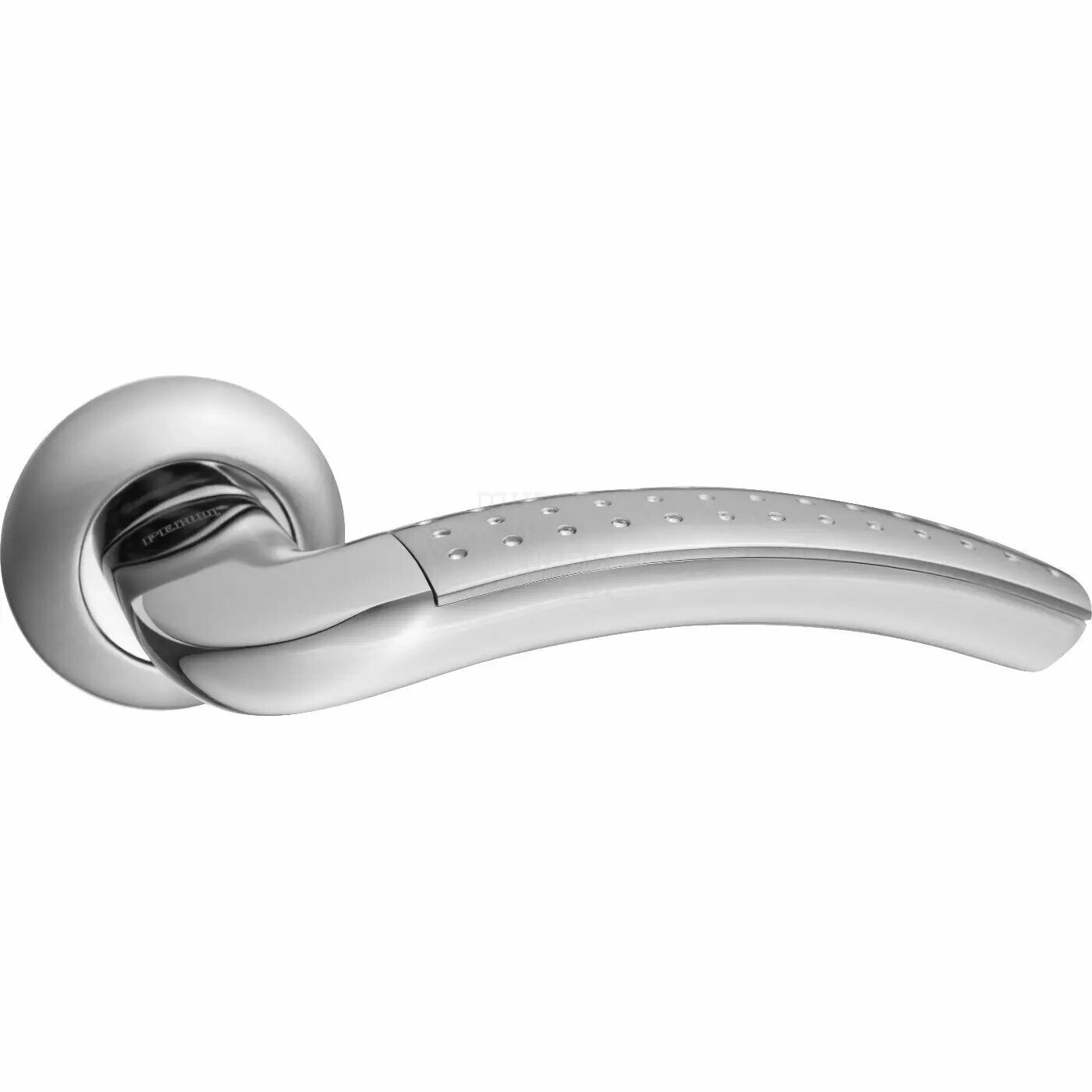 Дверные ручки Renz (Ренц) "Венеция" INDH 36-08 на круглой розетке матовый никель + никель