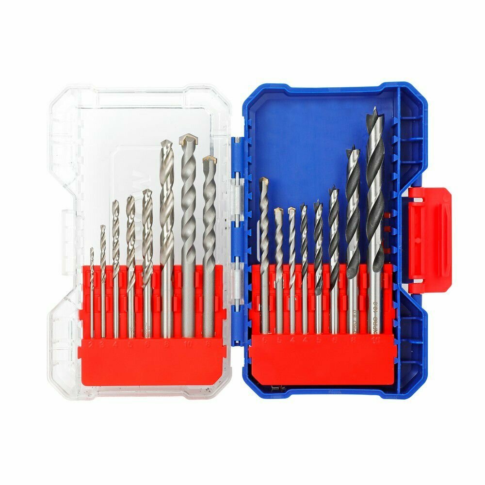 Набор сверл универсальный (металл, дерево, камень) 16 шт. WP409011