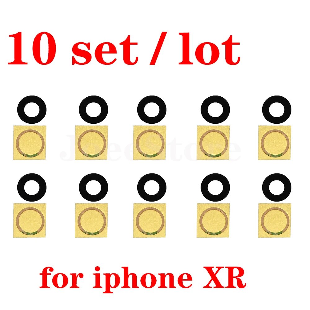 Стекло для задней камеры JoeeStore, комплект из 10 линз для iphone 11, 12, 13, 14, Pro Max, 7, 8 Plus, XR, X, XSMax, стекло для камеры с наклейкой 3M 10set for iphone XR