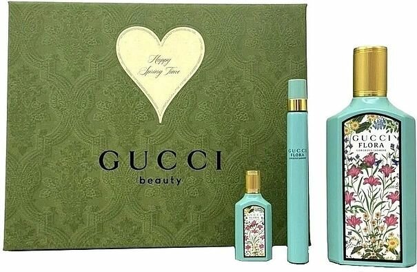 Gucci flora gorgeous jasmine набор парфюмерная вода женская (100ml+10ml+5ml)
