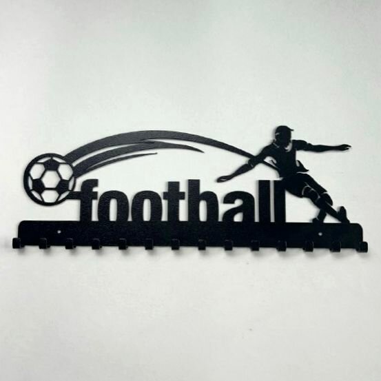 Медальница металлическая Футбол, черная