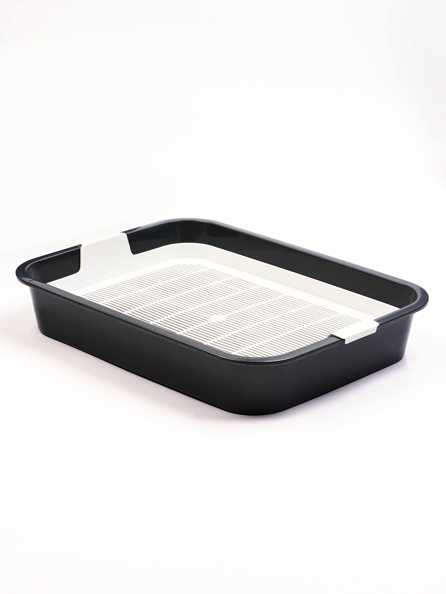 Туалет "Белла мини" для кошек, с сеткой, 35 х 26 х 6 см, Серый