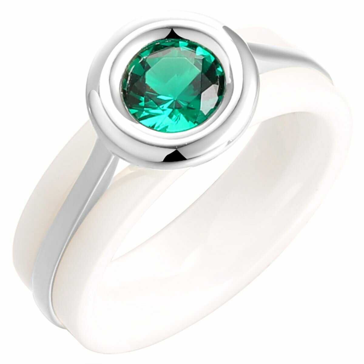 Кольцо, серебро, 925 проба, нанокристалл, керамика