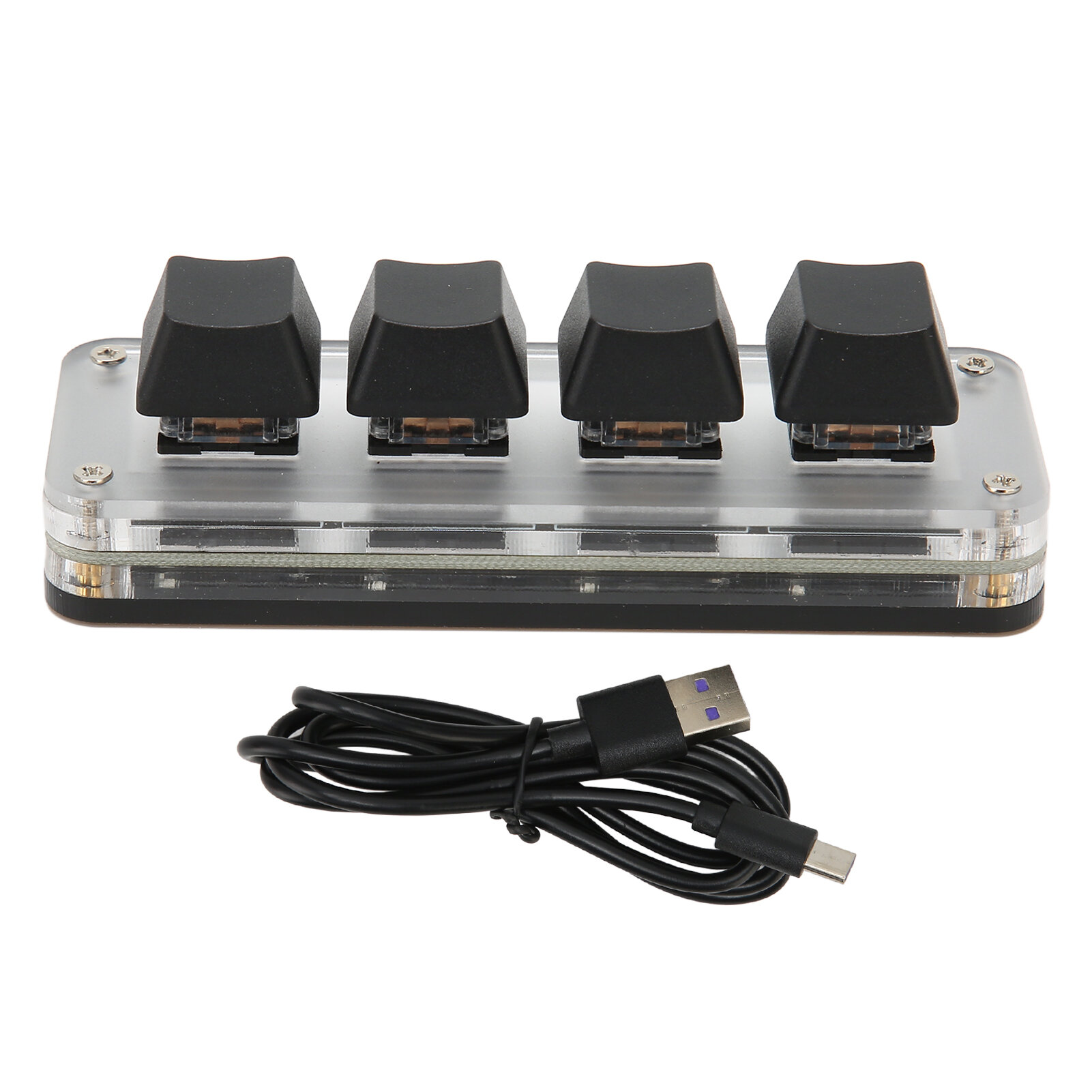 4 Полностью программируемые клавиши мини -тип C Упрощенная механическая клавиатура для Windows.