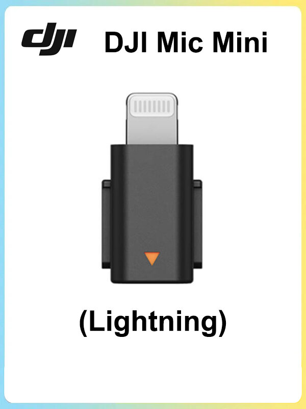 DJI Микрофон для мобильного устройства DJI Mic Mini Lightning Adapter, Высококачественный звук, стабильная передача, черный матовый, хром