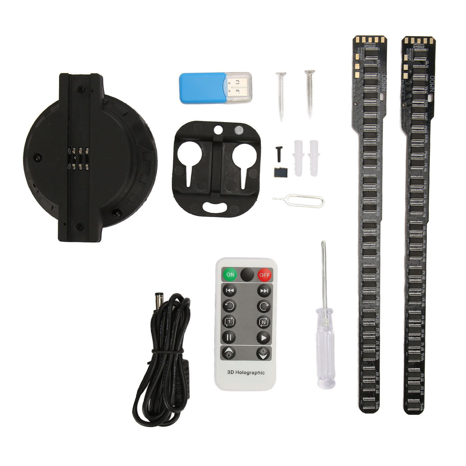 3D голографический вентилятор 276 светодиодные светодиоды Wi -Fi Control Hologram Projector Fan для Windows для Android для iOS 100–240 В 19,7 дюйма в Великобритании