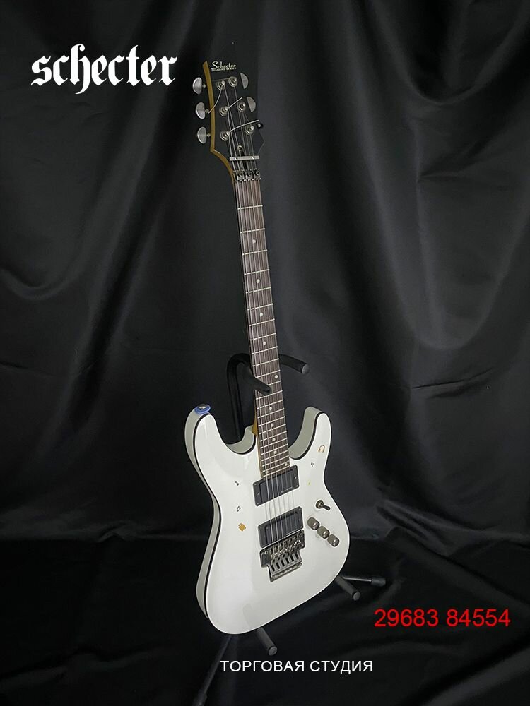 Schecter DEMON 6 FR LH, корейская электрогитара с двойным тремоло, готическая бабочка на грифе