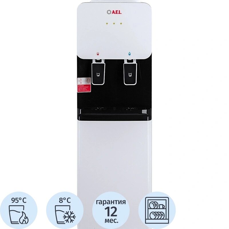 Кулер для воды AEL LD-AEL-85C white/black нагрев/электронное охл, шкаф