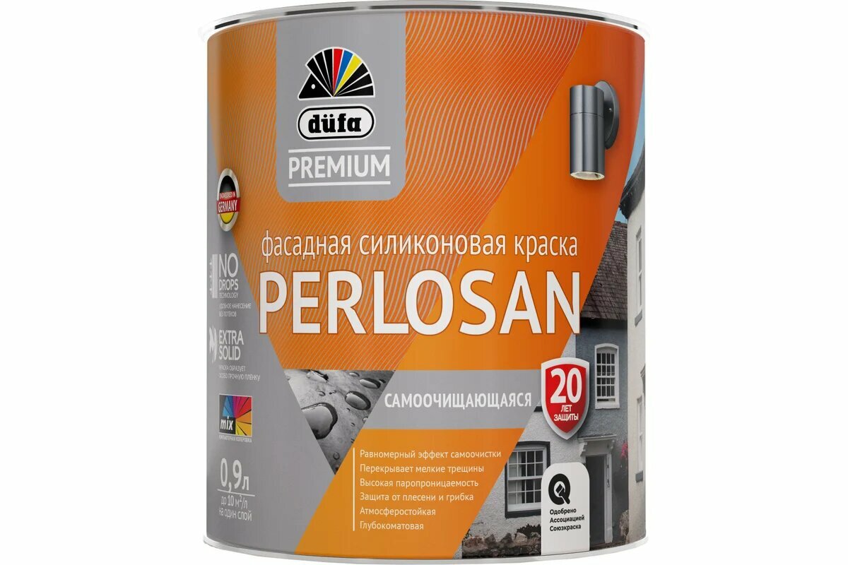 Краска Dufa Premium Perlosan фасадная силиконовая база 3 0,9 л