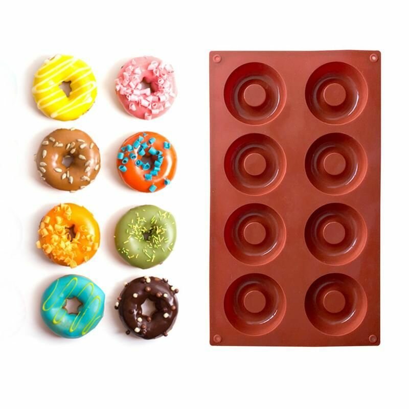 Форма для пончиков силиконовая / молд Пончики 8 ячеек