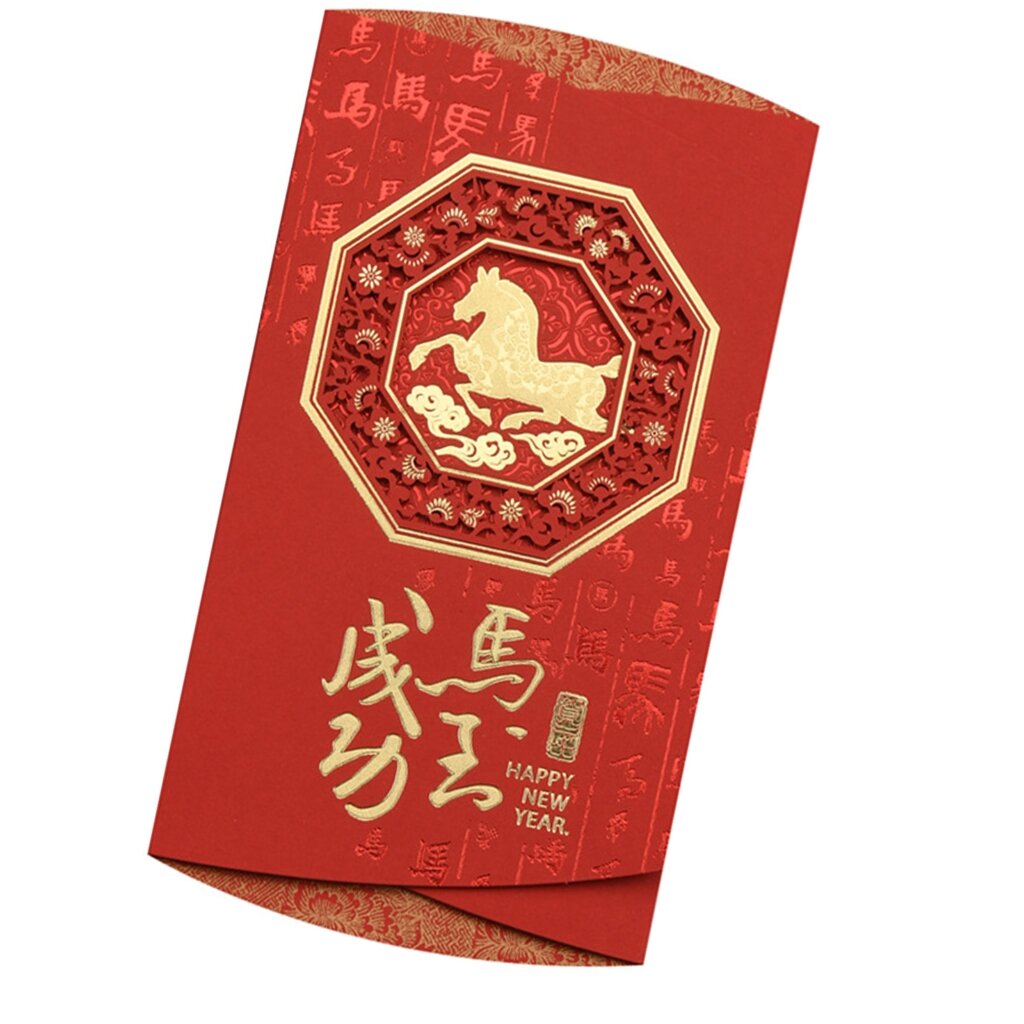 Ретро-Поздравительная открытка С Годом Лошади, украшенная Золотой Фольгой, Китайская Новогодняя Открытка, Приглашение На Вечеринку Для Делового Поздравления