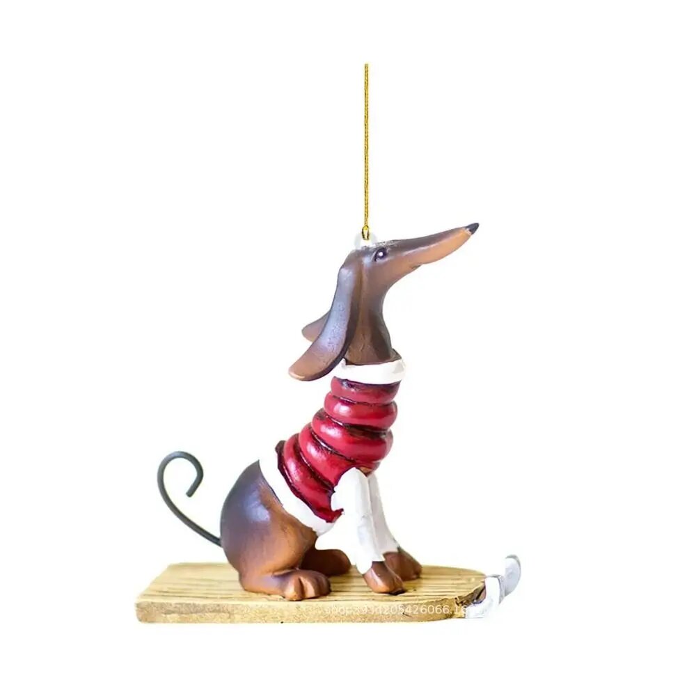 Рождественский кулон такса из акрила E