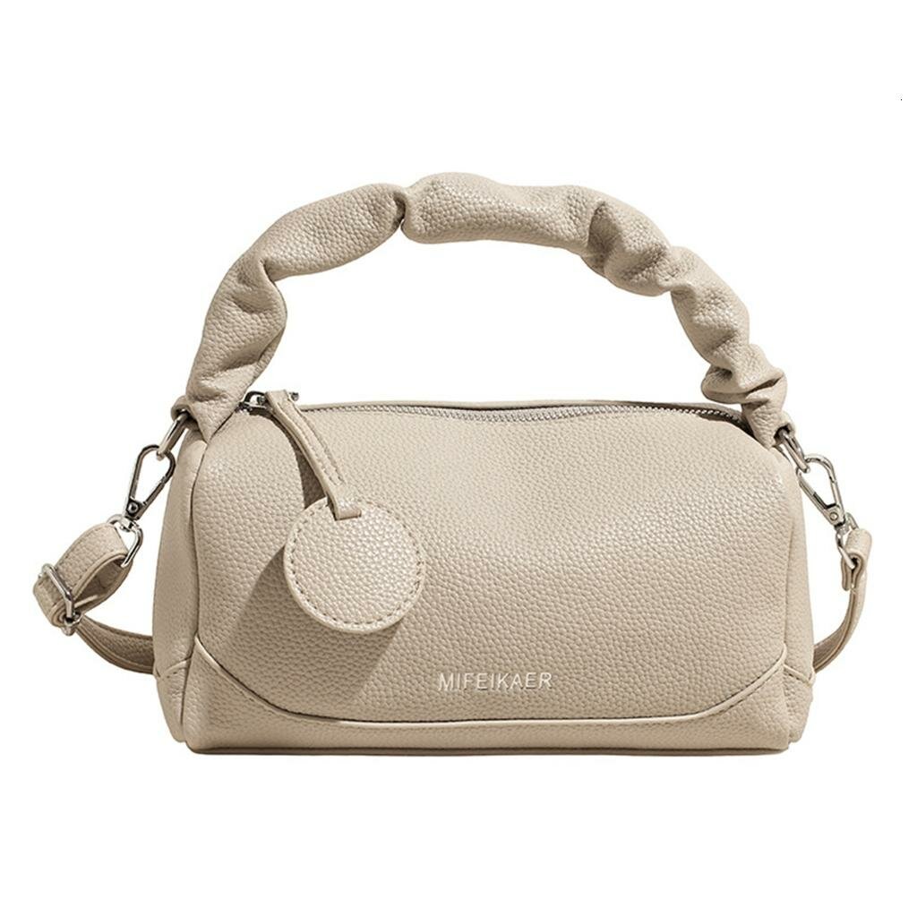 Универсальная женская сумка-подушка-мессенджер высокого класса на одно плечо-абрикос