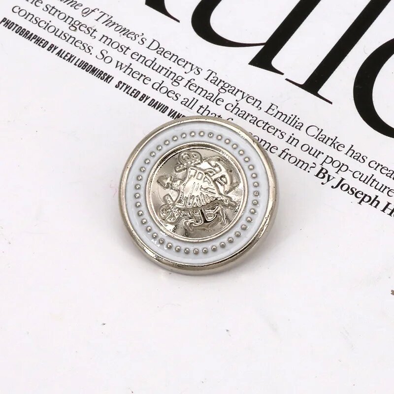 Пластиковые пуговицы ZheHui цветок жемчуг золото 10 шт Серебряный, 21.0 MM 5pcs, 23