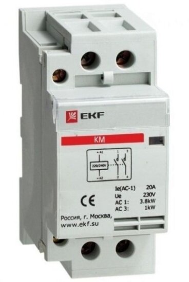 Контактор модульный Ekf КМ 32А 2NО (2 мод.), km-2-32-20