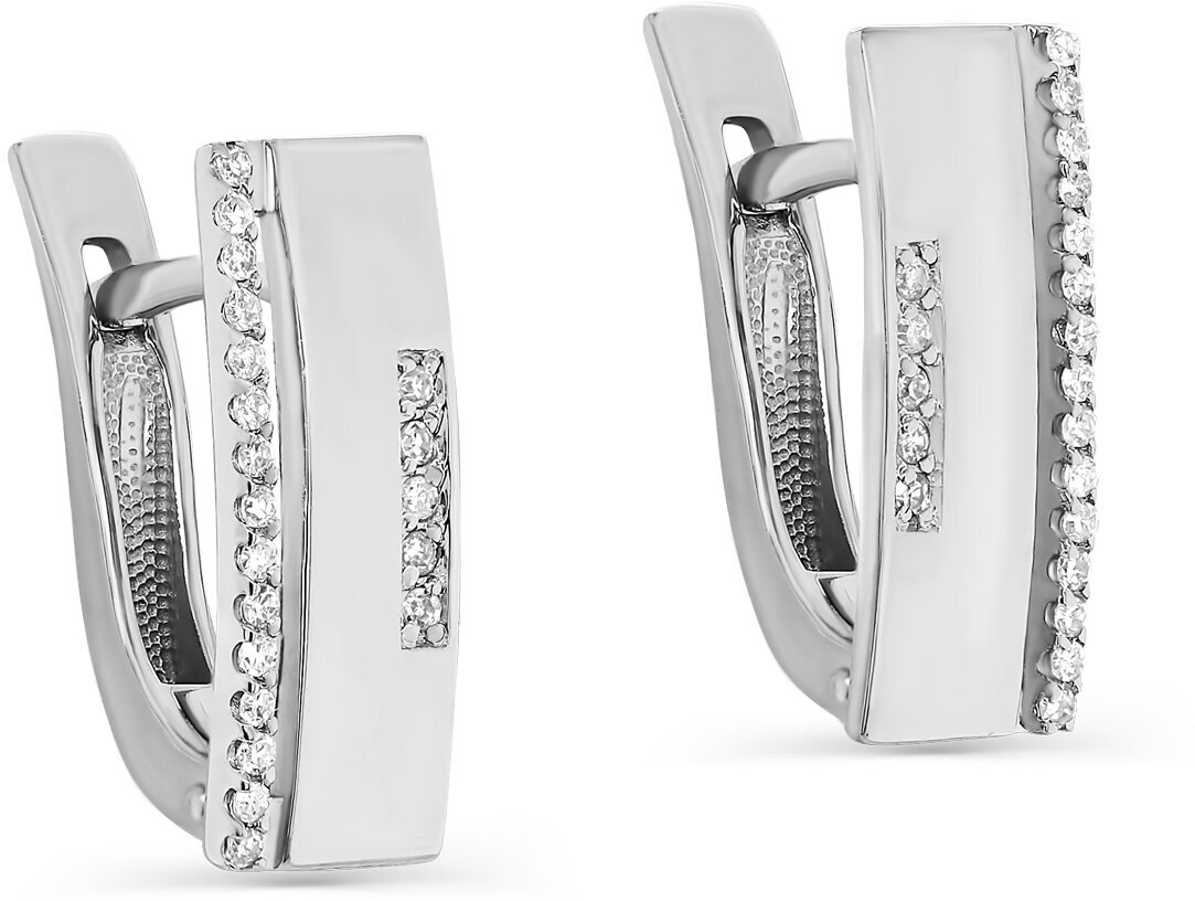 Серьги, белое золото, 585 проба, бриллиант