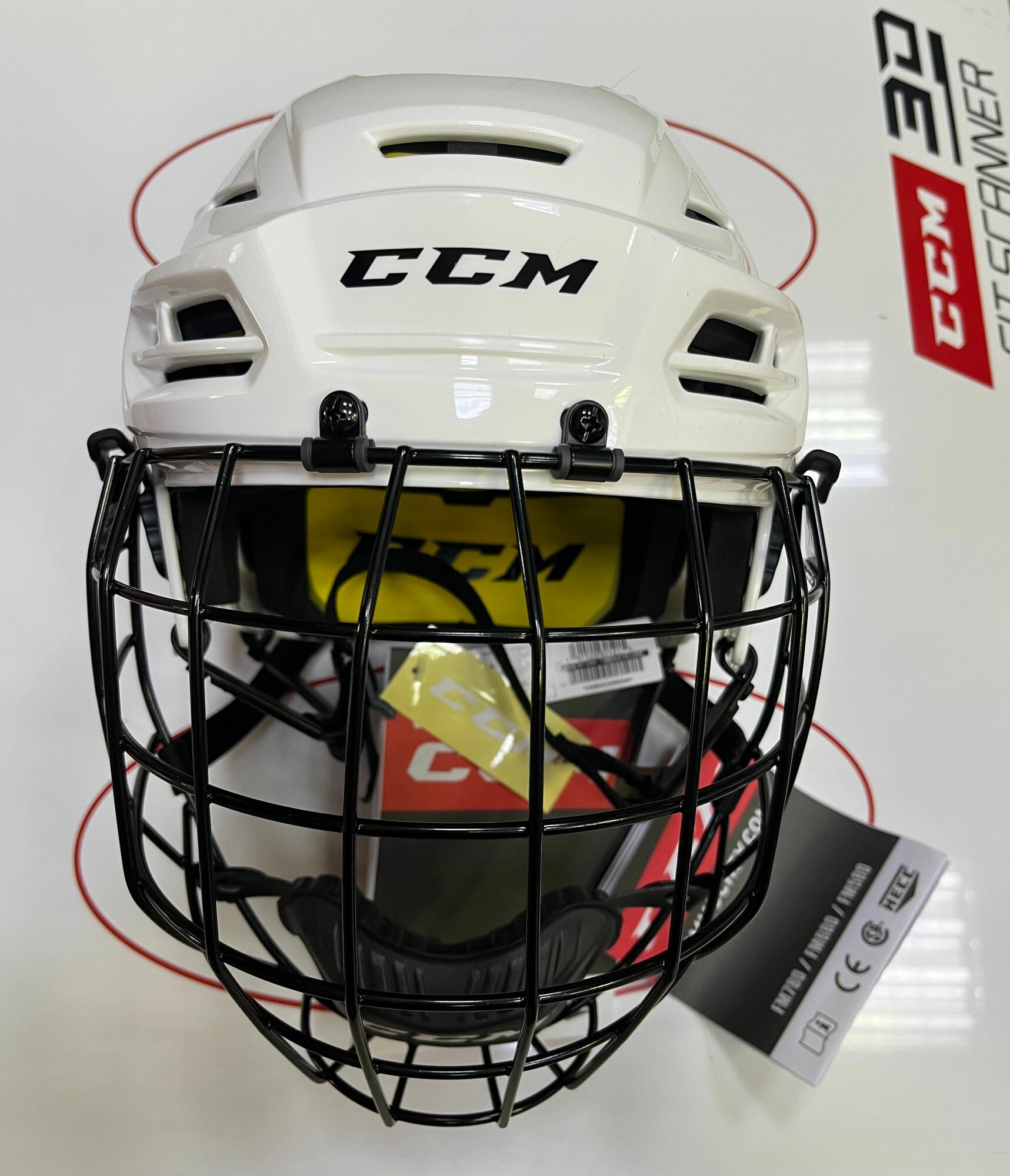 Шлем с маской хоккейный CCM Tacks 210 combo SR, L белый