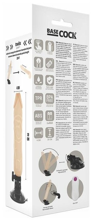 Вибратор DreamLove "BASECOCK", термопластичная резина, с пультом дистанционного управления