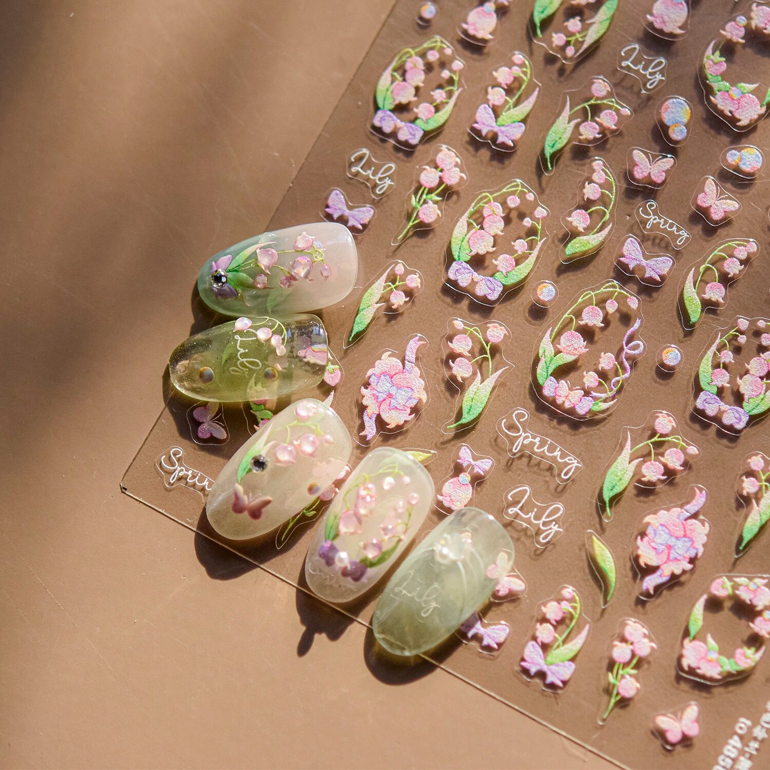 Nail art наклейки 5D бабочка, лилия, to4858