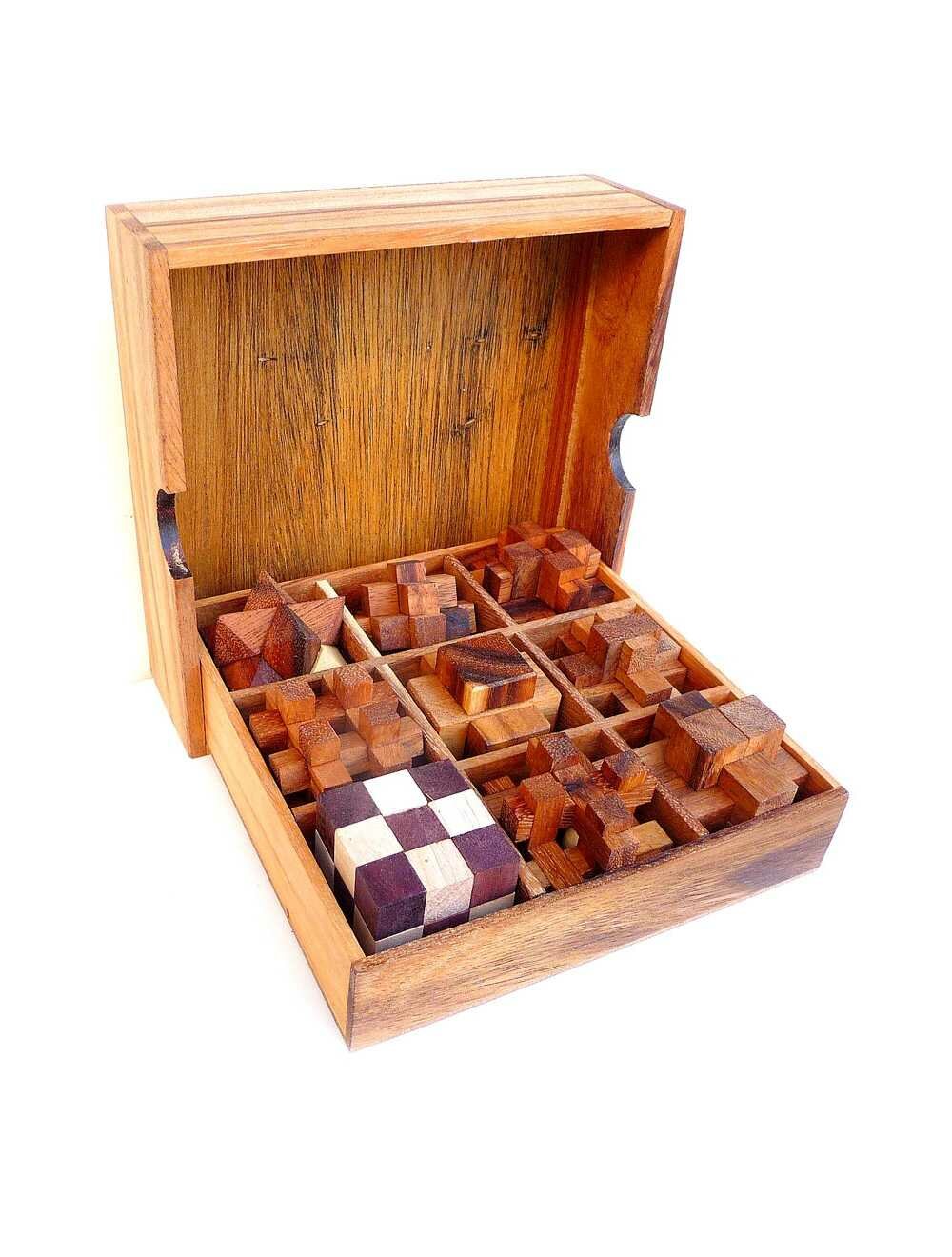 Набор головоломок LOGICA 9 в 1, деревянный, ручной работы, ручная упаковка