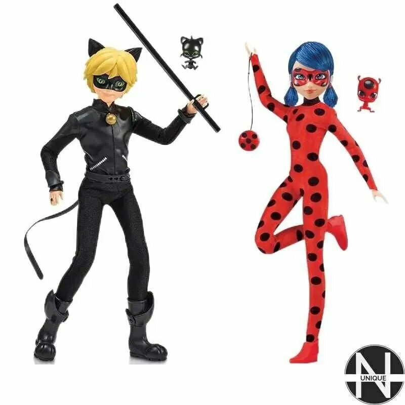 Игровой набор "Леди Баг и Супер-кот" из двух кукол 27 см , Miraculous , 50365, Красный, черный, бирюзовый, бордовый,1690578361