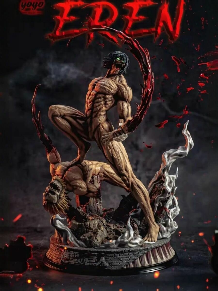 Фигурка 3D Атакующий Титан из аниме "Атака Титанов" (Attack on Titan) - Эрен Йегер (Eren Yeager) 29 см