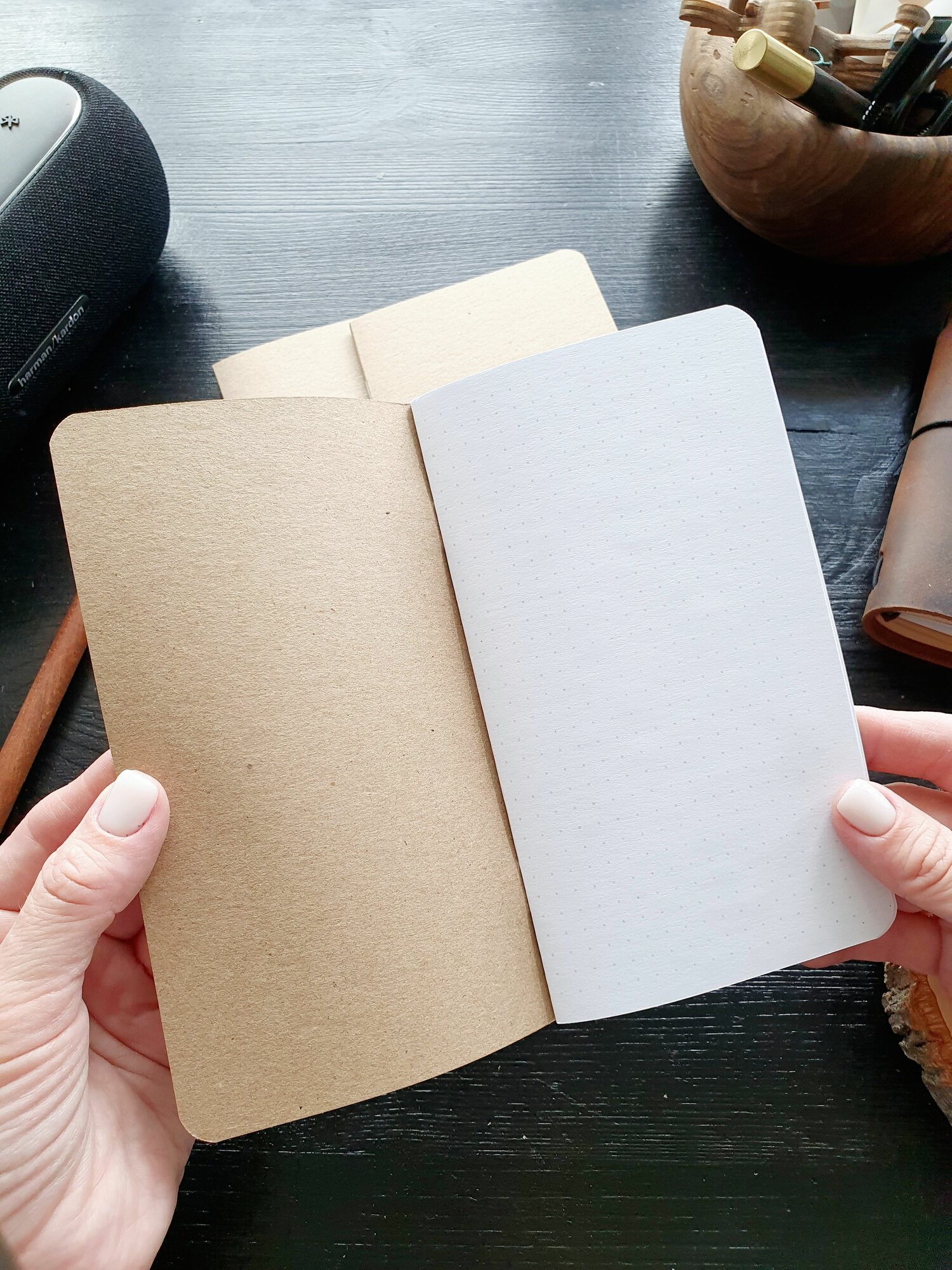 Сменные блокноты формата Midori Personal (9,5х17см) в точку, запасные тетради 3 штуки по 30 листов