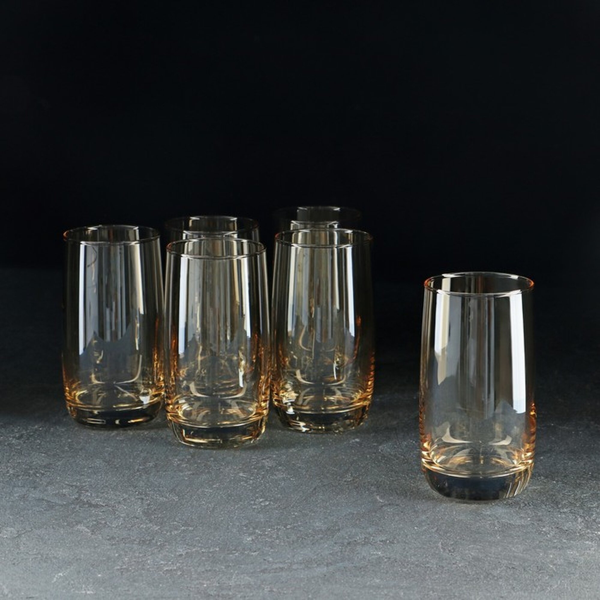 Набор стаканов GiDGLASS «Медовый», высокие, 330 мл, 6шт, медный