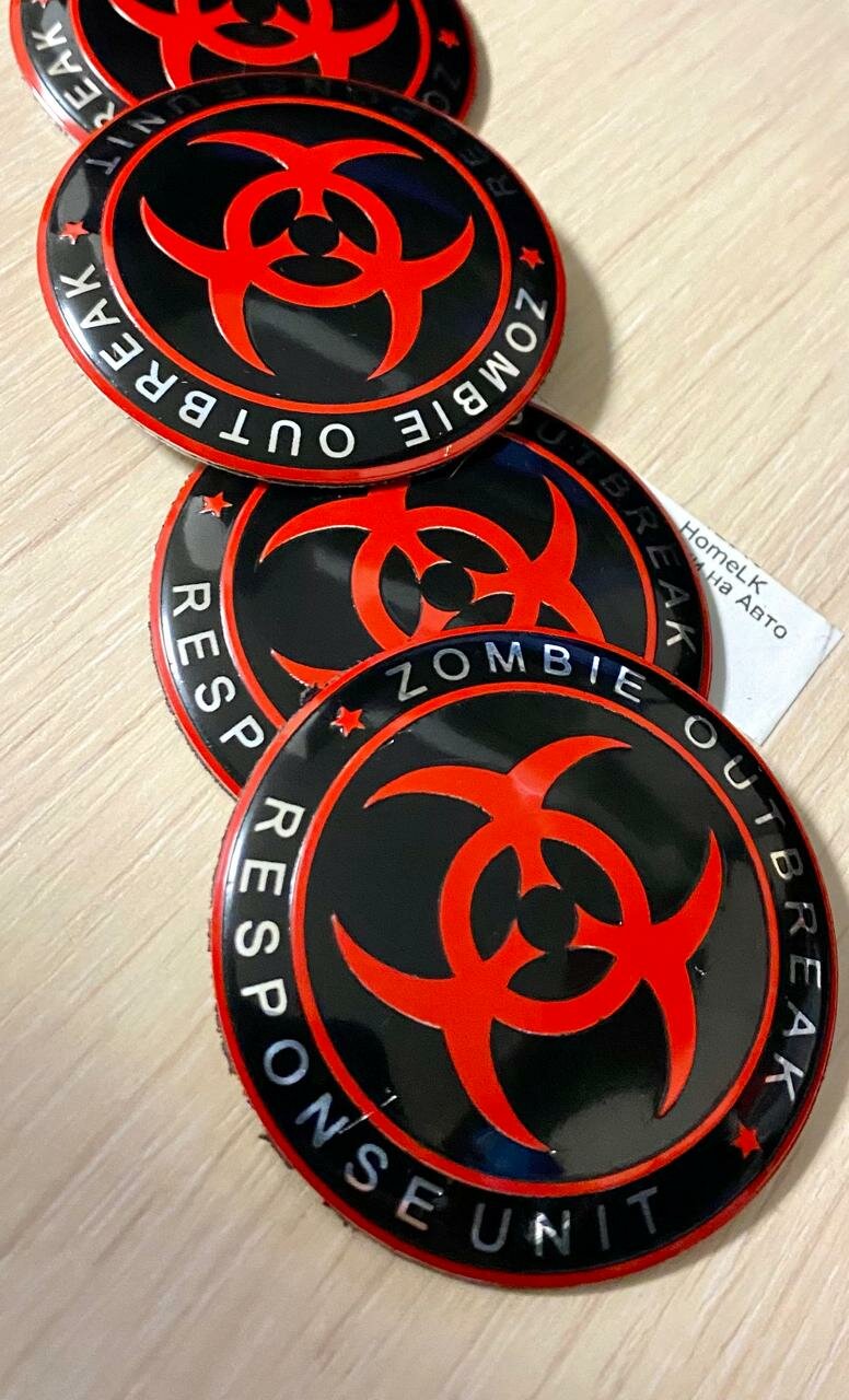 Наклейки стикеры Zombie Зомби 56 мм сфера для авто на колпаки и колпачки