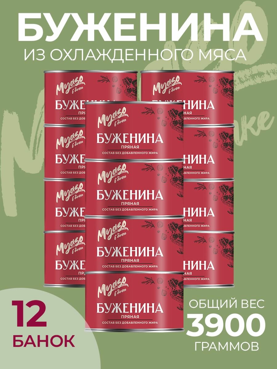 Буженина пряная 325 гр Мясо в банке - 12