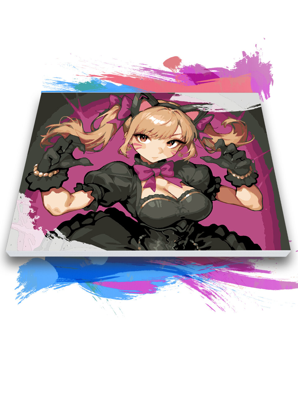 Картина по номерам на холсте Overwatch - Дива черная кошка, 30 х 40 см