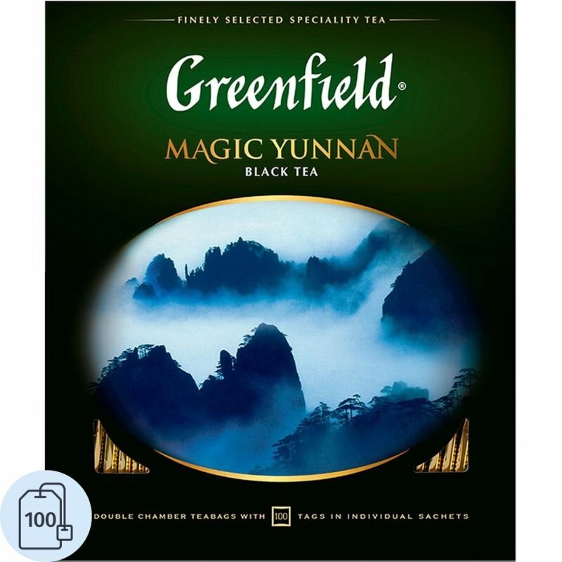 Чай черный Greenfield Magic Yunnan фольгированный, 100 пакетиков/уп.