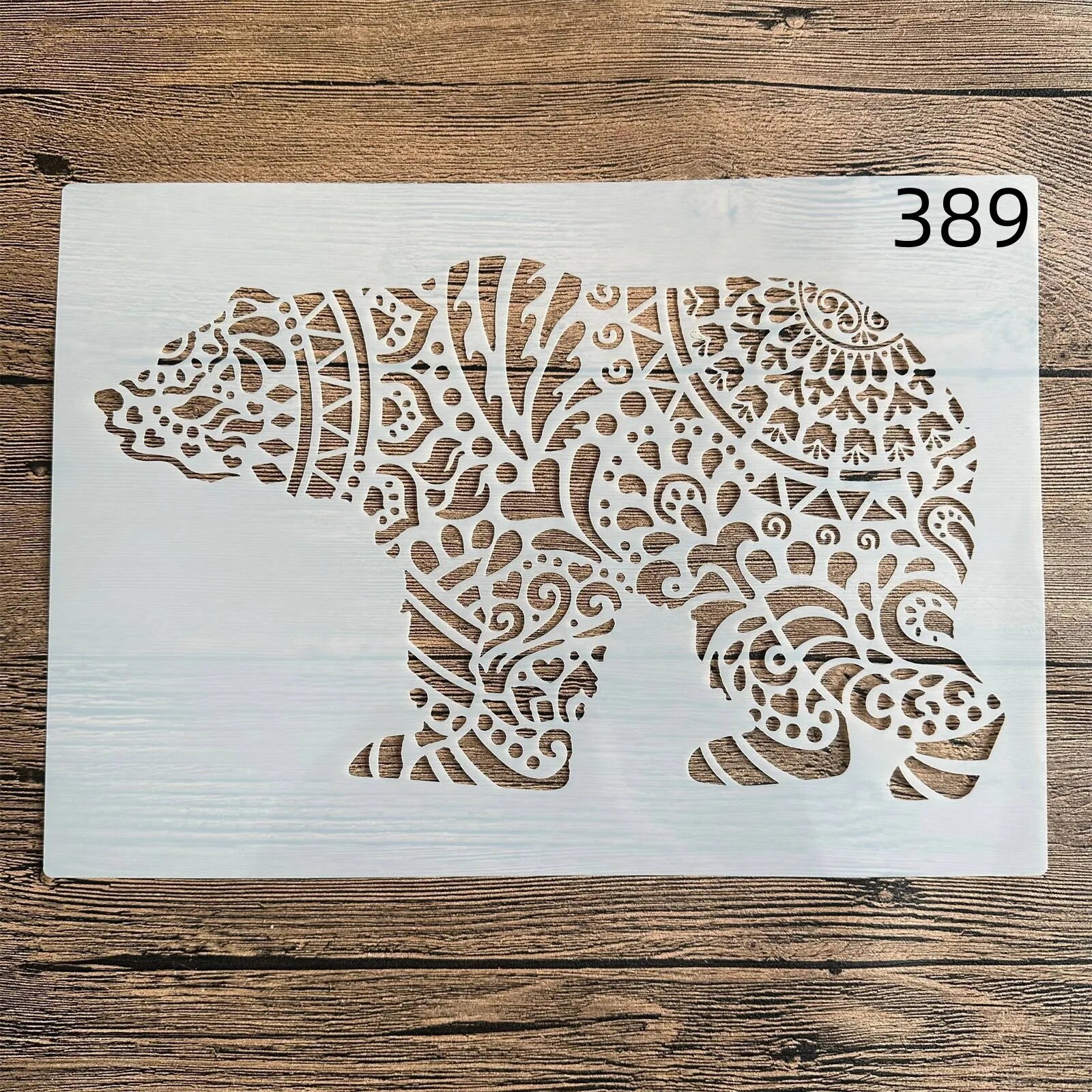 Трафарет для рисования медведь, 389