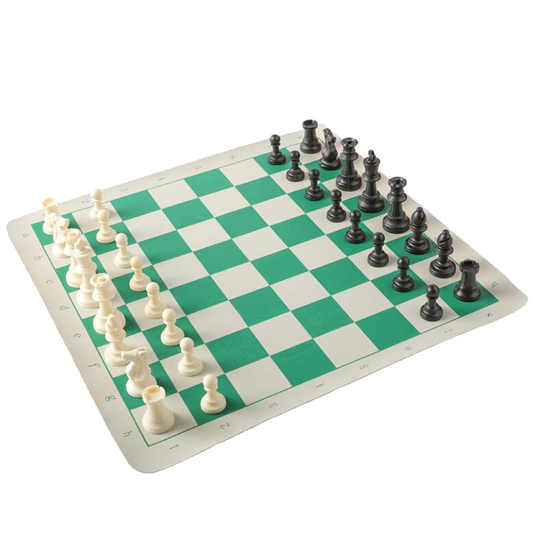 SRIWEN 2020 Tournament Travel Chess Set Roll Up, утяжеленный виниловый шахматный набор для настольной игры в сумке для переноски, шахматный набор для детей и взрослых 43 x 8 см