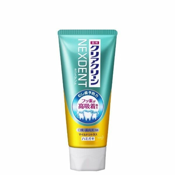 KAO Лечебно-профилактическая зубная паста с микрогранулами и фтором, комплексного действия Clear Clean NEXDENT Mild Citrus, (мягкий цитрусовый вкус), 120гр.