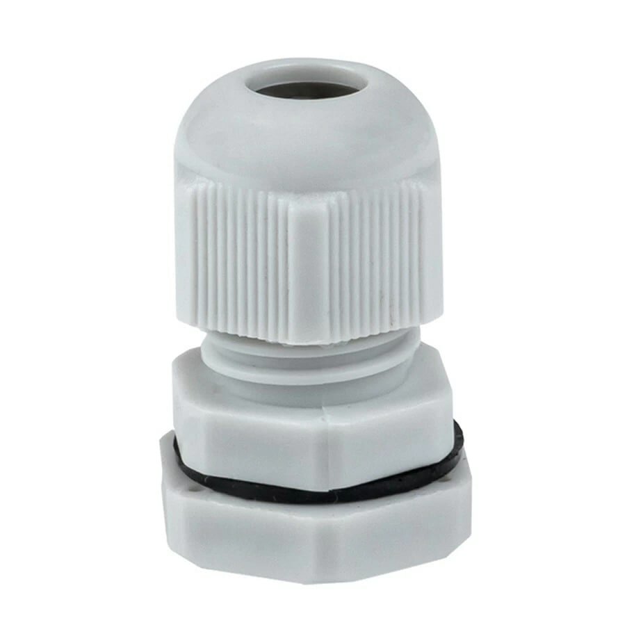 Сальник PG 7 для кабеля диаметром 3-6,5 мм IP54 пластиковый серый (20 шт.) (plc-pg-7-r)