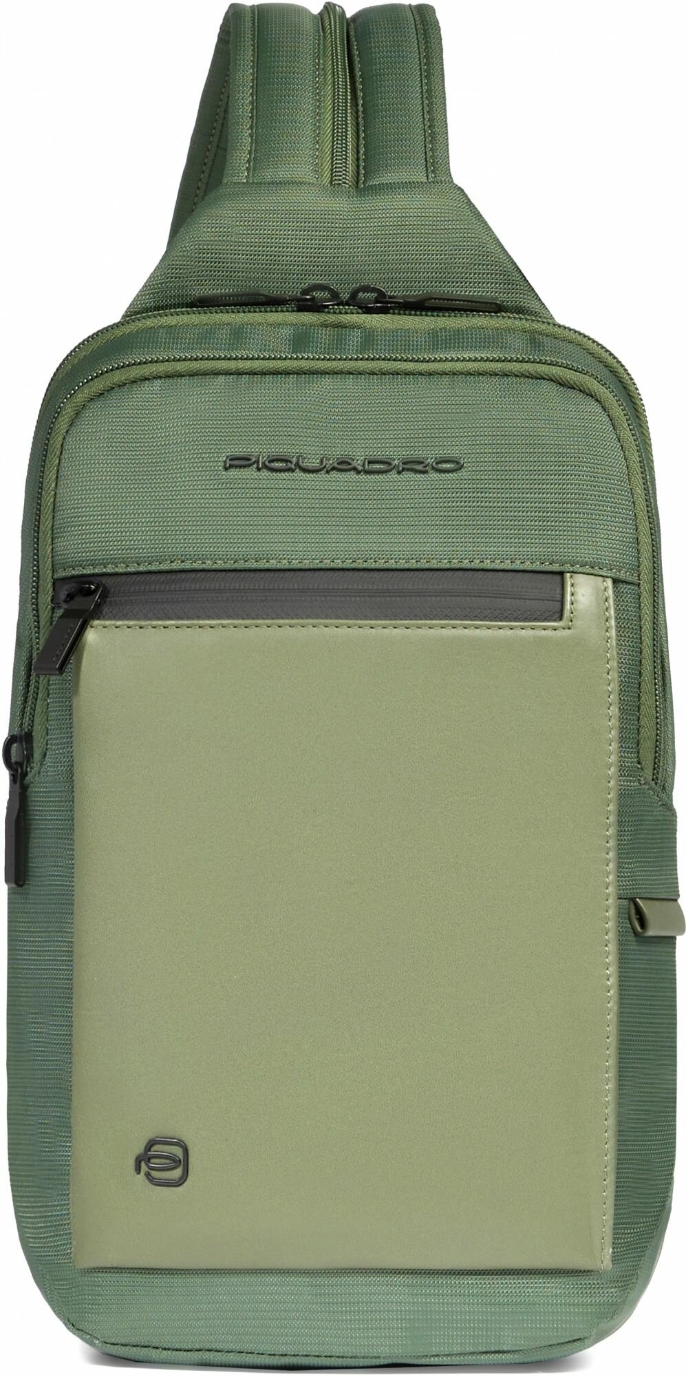 Рюкзак слинг мужской Piquadro Orion CA6625S136/VE хаки ткань/натуральная кожа