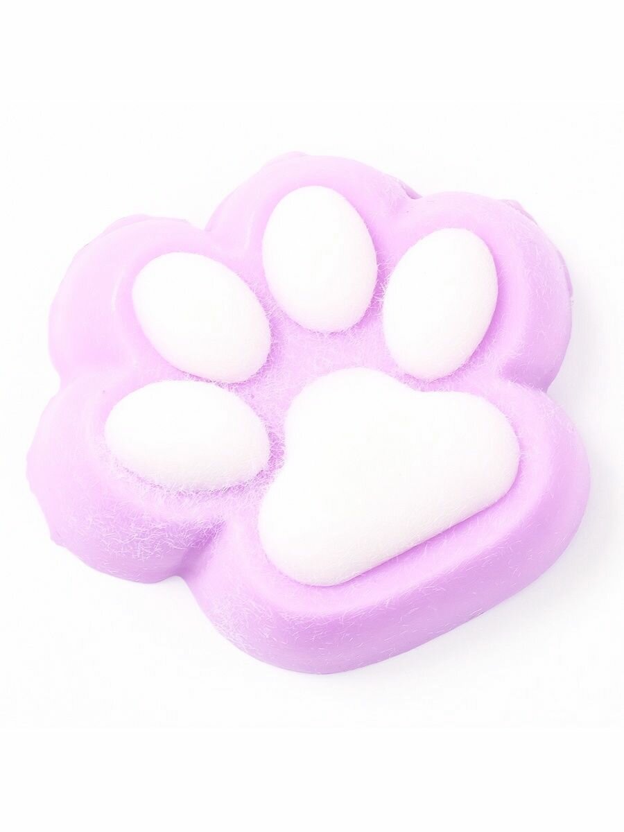 Сквиш "Кошачья лапка" с пушистой посыпкой, мягкая сжимаемая игрушка-антистресс, успокаивающая жмякалка, развивающая мялка для детей, микс