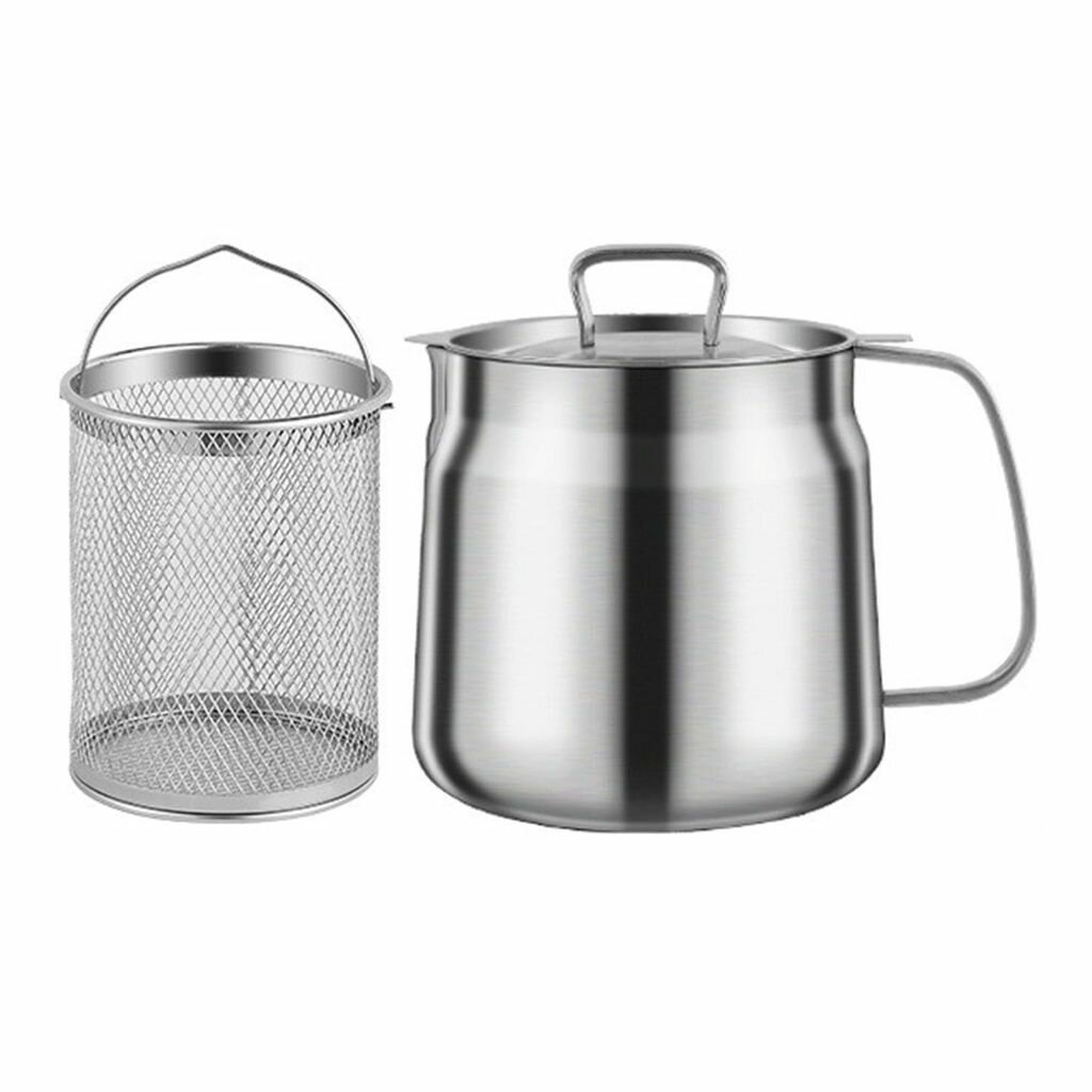 Масляный фильтр из нержавеющей стали большой емкости, фритюрницы для эффективного приготовления, многофункциональный контейнер, - 1.5L