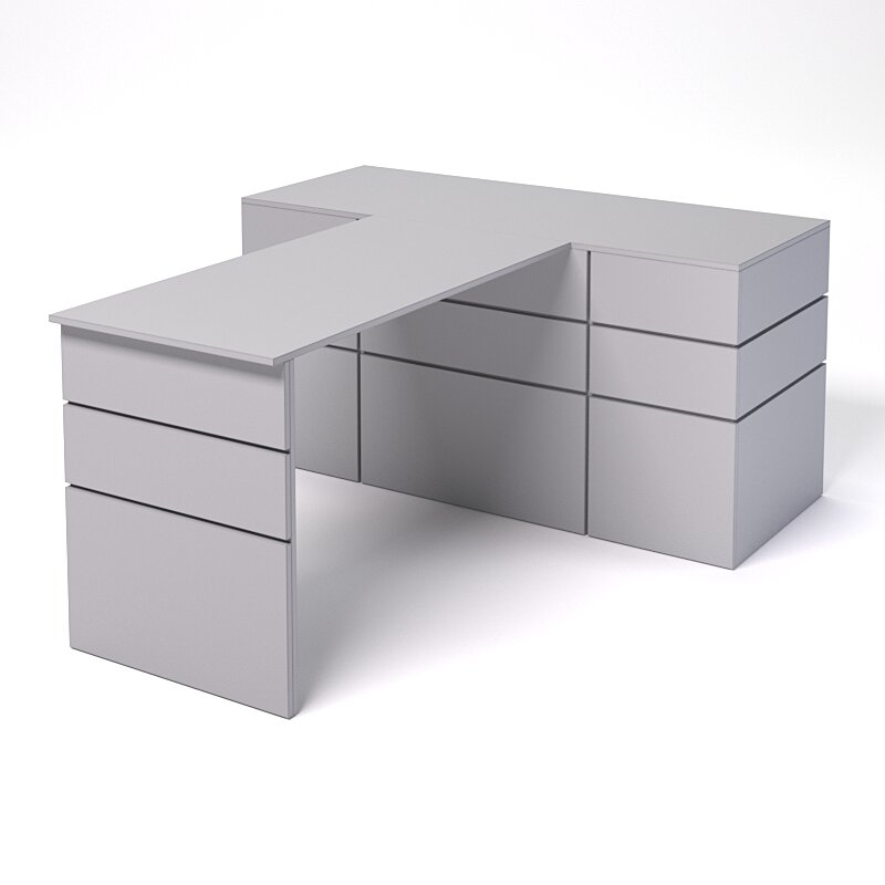 Стол руководителя №5 с приставкой брифингом, Серый. Производитель товара - компания Westcom.