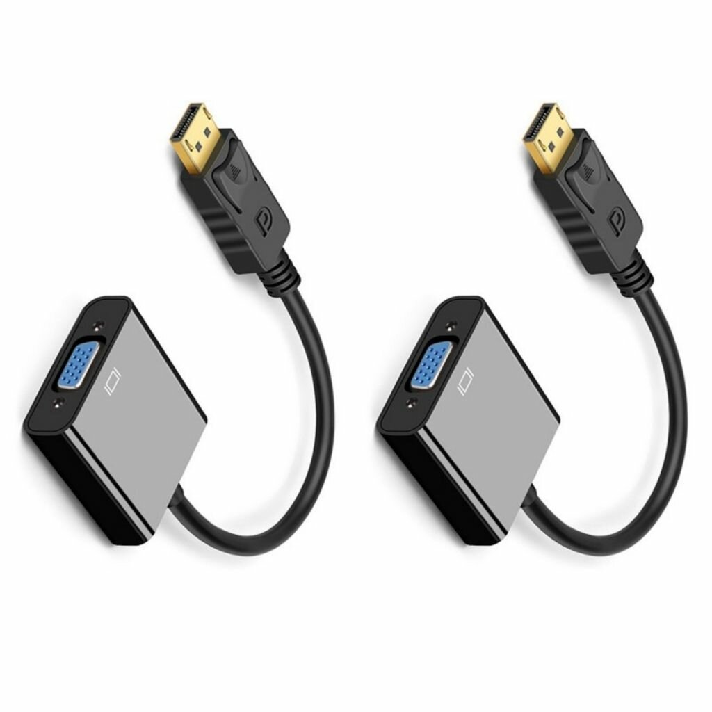 Кабель, Большой DP мужской на VGA женский позолоченный 1080P видеопереходник, 2 штуки