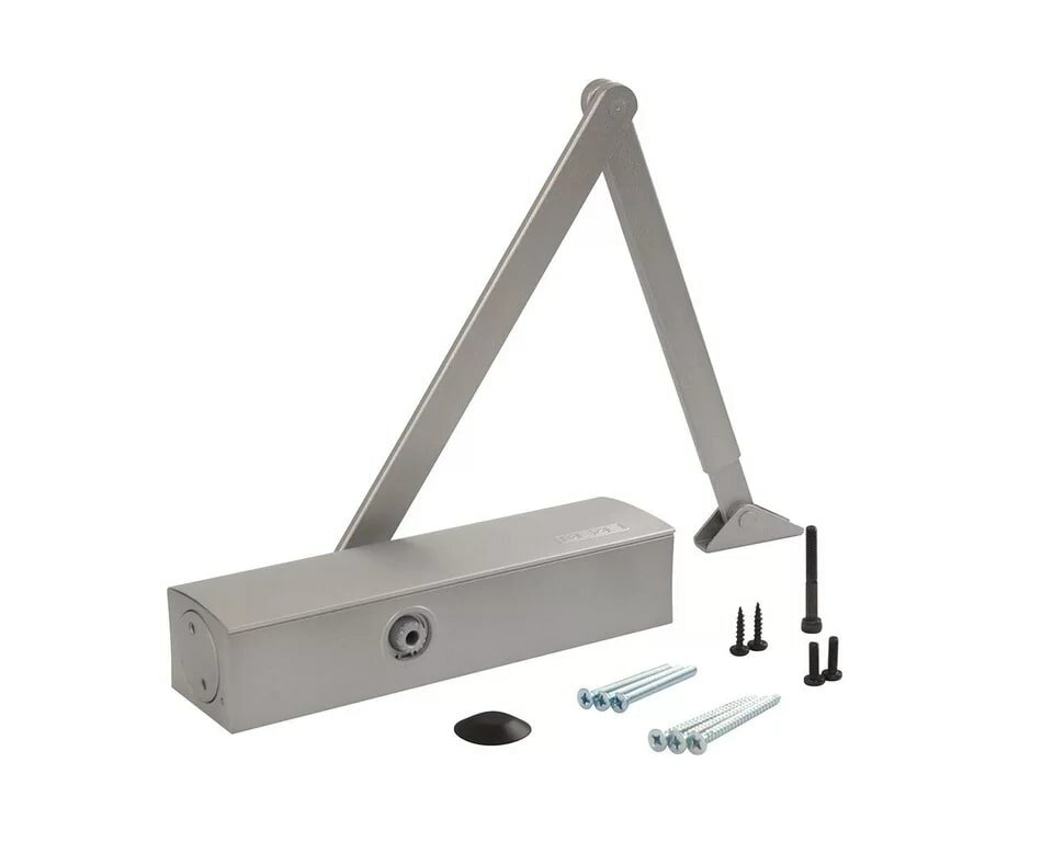 Доводчик GEZE TS 2000 NV BC EN 2-4, тяга в комплекте, cеребристый