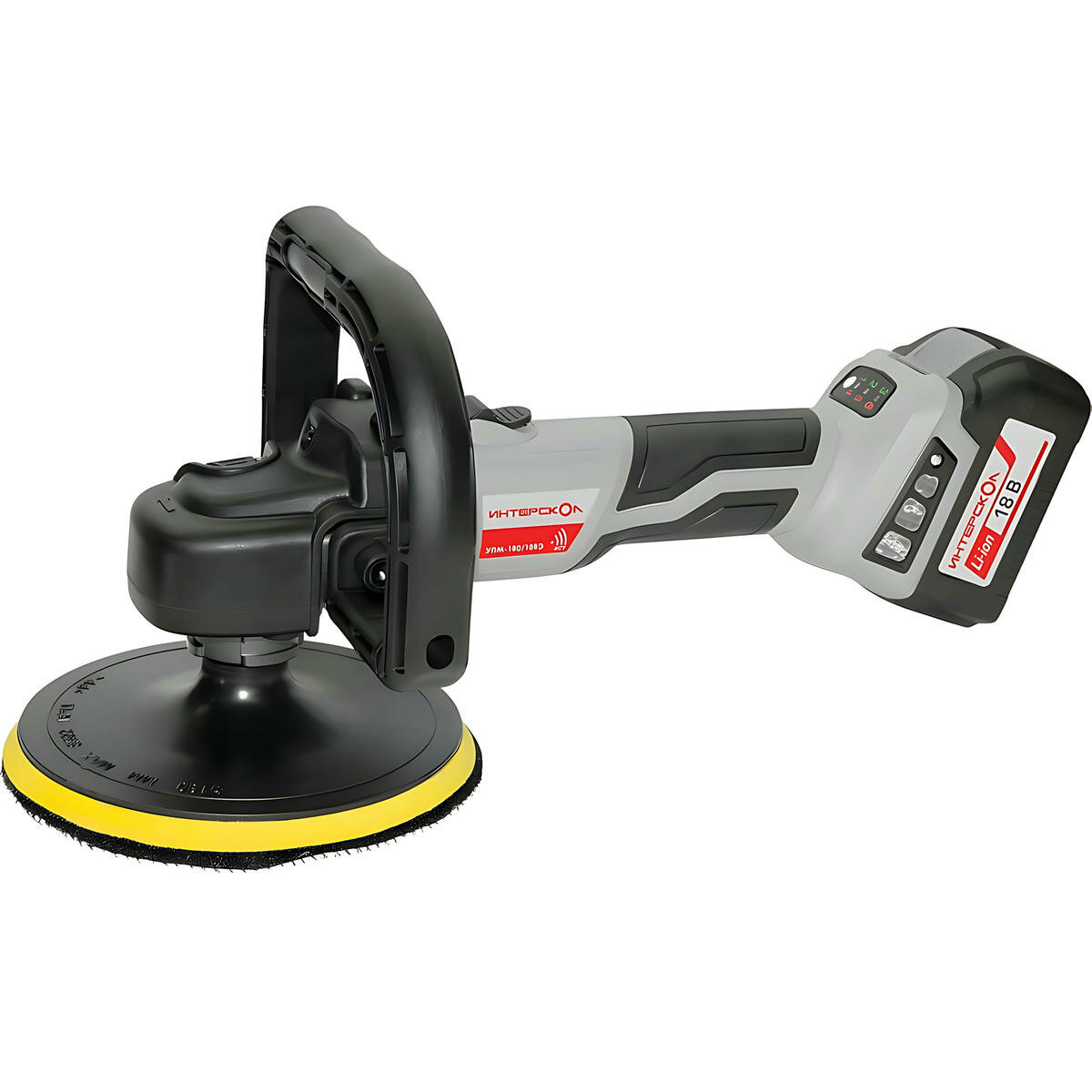 Шлифмашина полировальная аккумуляторная ИНТЕРСКОЛ УПМ-180/18ВЭ АПИ (без АКБ и ЗУ, картон)