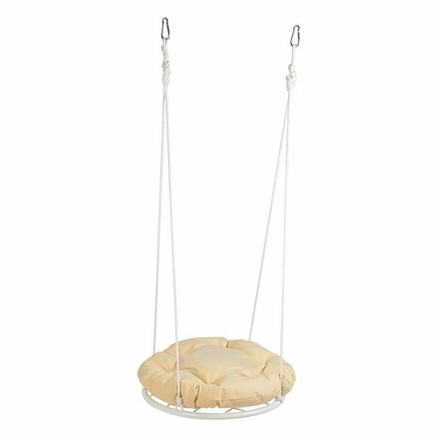 Качели-гнездо Polini kids, с подушкой, белый-бежевый