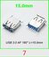 USB 3.0 AF 180° L=15.0mm, 2pcs type7