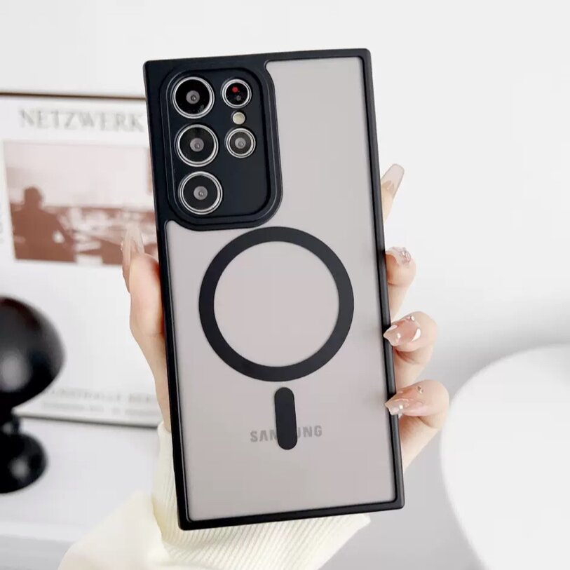 Чехол Creative Case для Samsung S23 Ultra (Самсунг С23 ультра) магнитный, совместимый с MagSafe (магсейф), противоударный