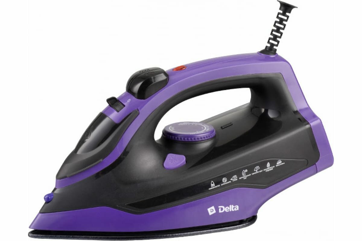 Утюг для одежды DL-353 черный с фиолетовым